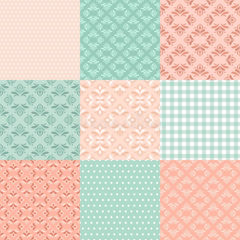 Collection Floral Pattern for Scrapbook. Stock Vector - Illustration of ...