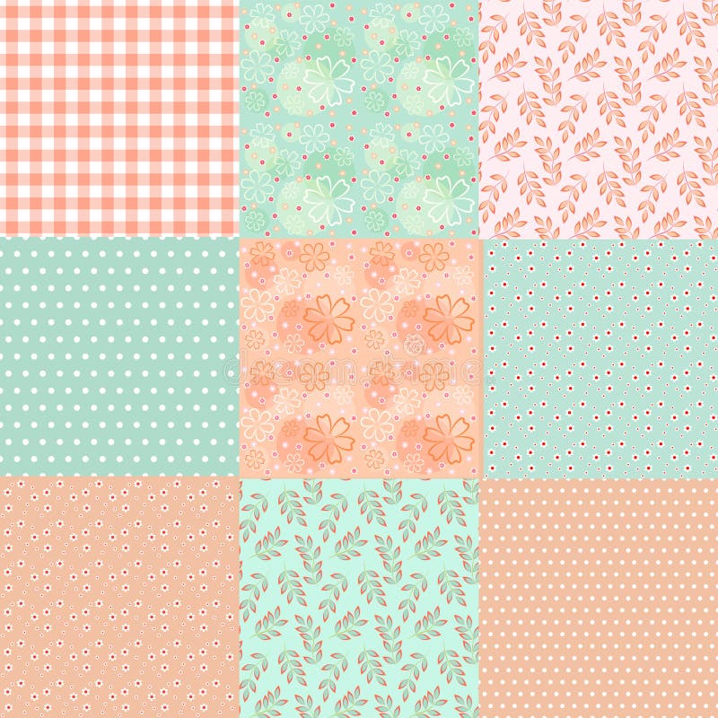 Collection Floral Pattern for Scrapbook. Stock Vector - Illustration of ...