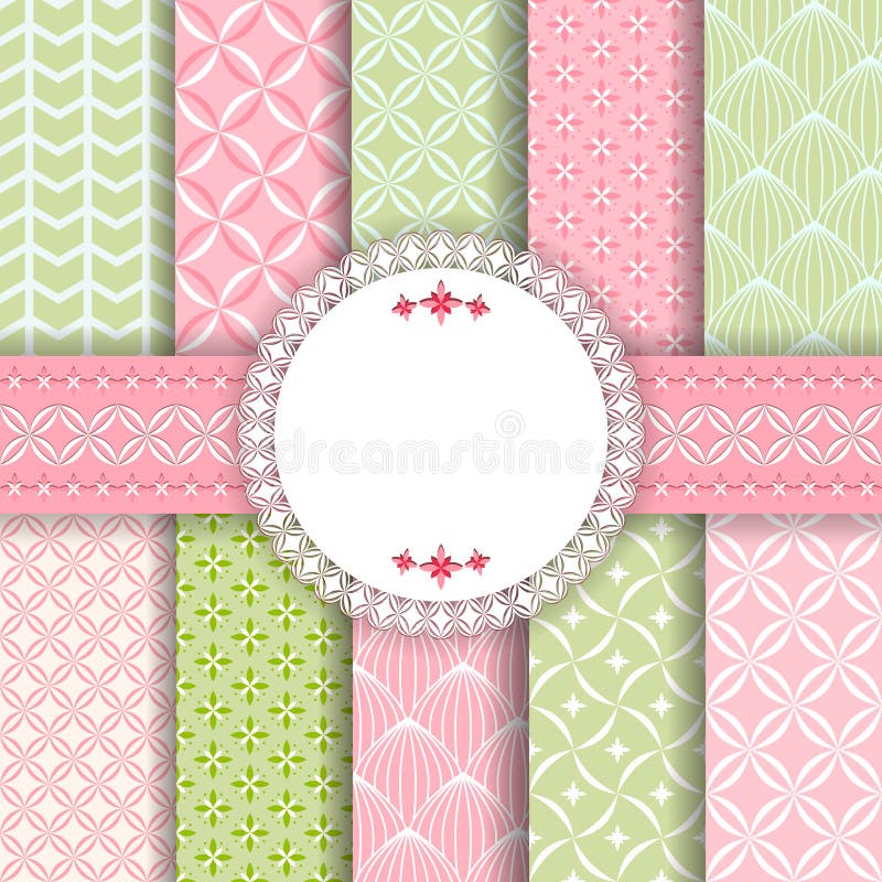 Collection Floral Pattern for Scrapbook. Stock Vector - Illustration of ...