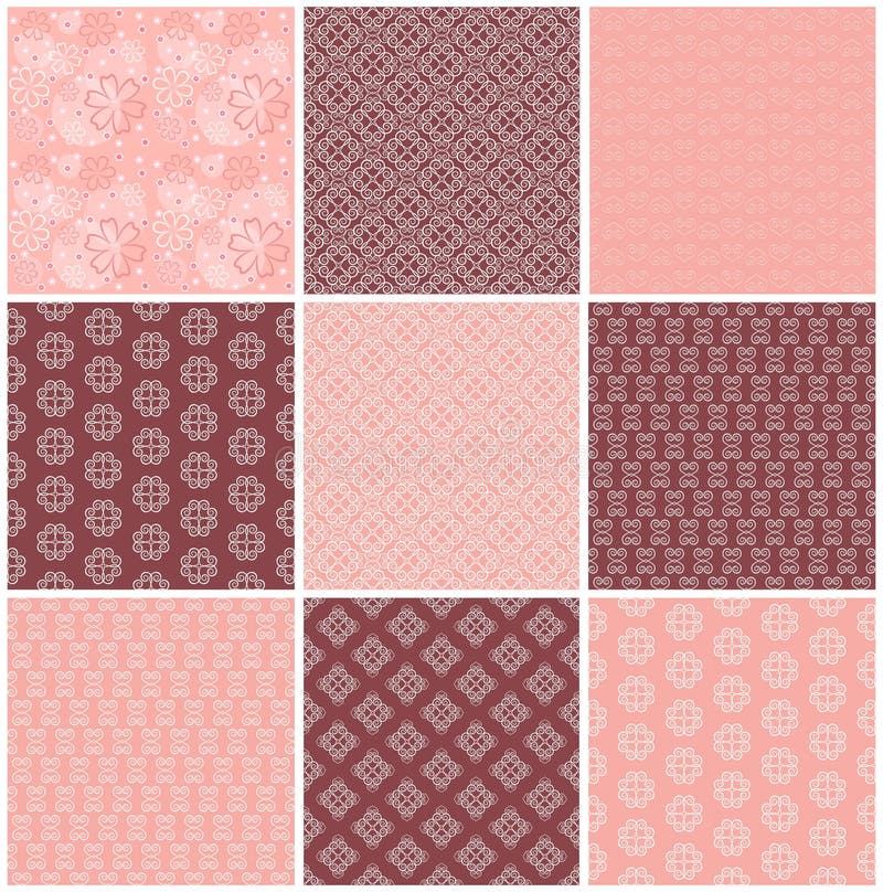 Collection Floral Pattern for Scrapbook. Stock Vector - Illustration of ...