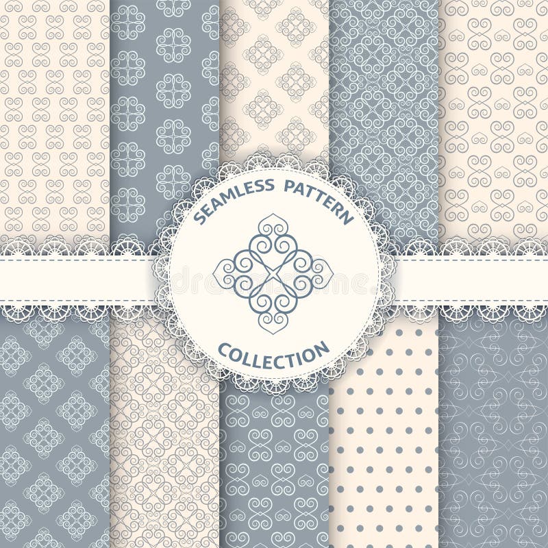 Collection Floral Pattern for Scrapbook. Stock Vector - Illustration of ...