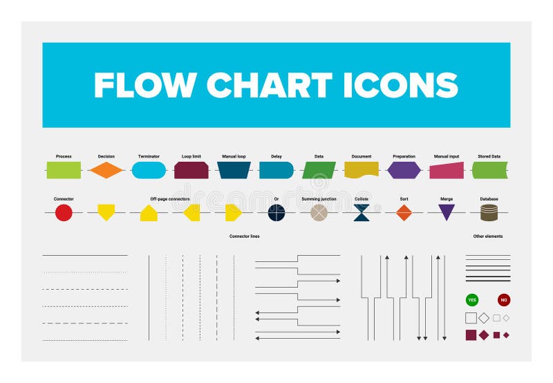 Set of Vector Flow Chart Elements Stock Illustration - Illustration of ...
