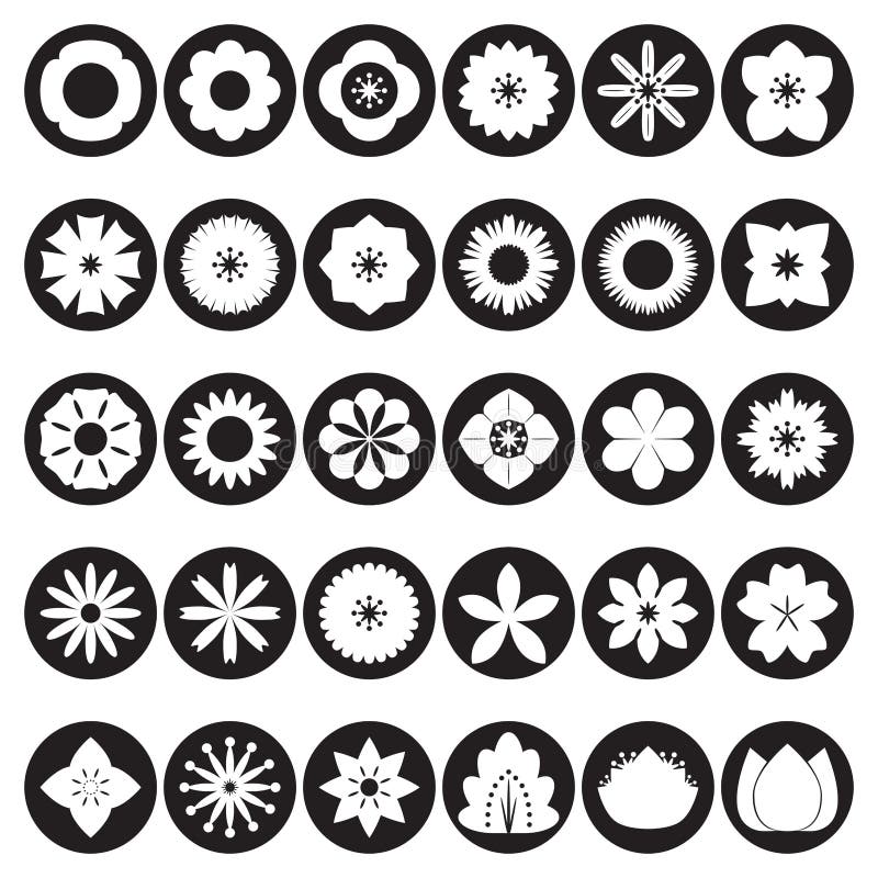 Set of flower icons stock vector. Illustration of details - 5329962
