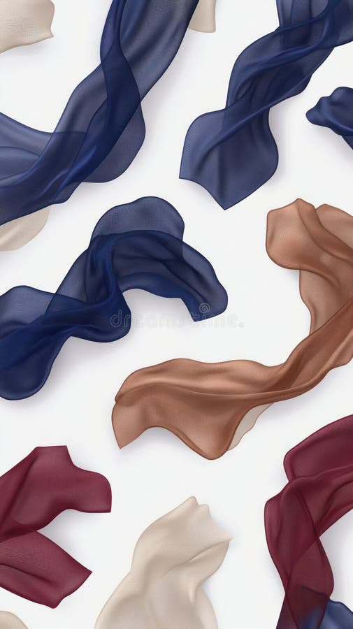 A Collection of Flowing, Translucent Fabrics in Various Colors Creating ...