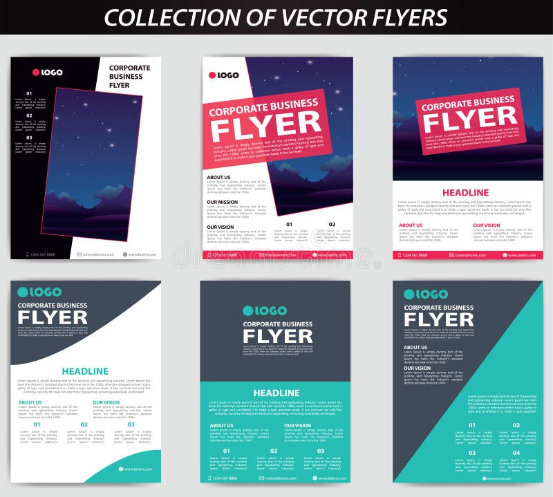 Collection of Flyers, Mega Pack Brochure Design Template Stock Vector ...