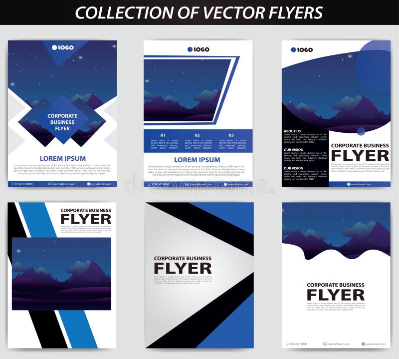 Collection of Flyers, Mega Pack Brochure Design Template Stock Vector ...