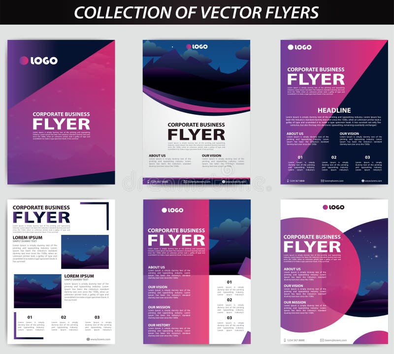 Collection of Flyers, Mega Pack Brochure Design Template Stock Vector ...