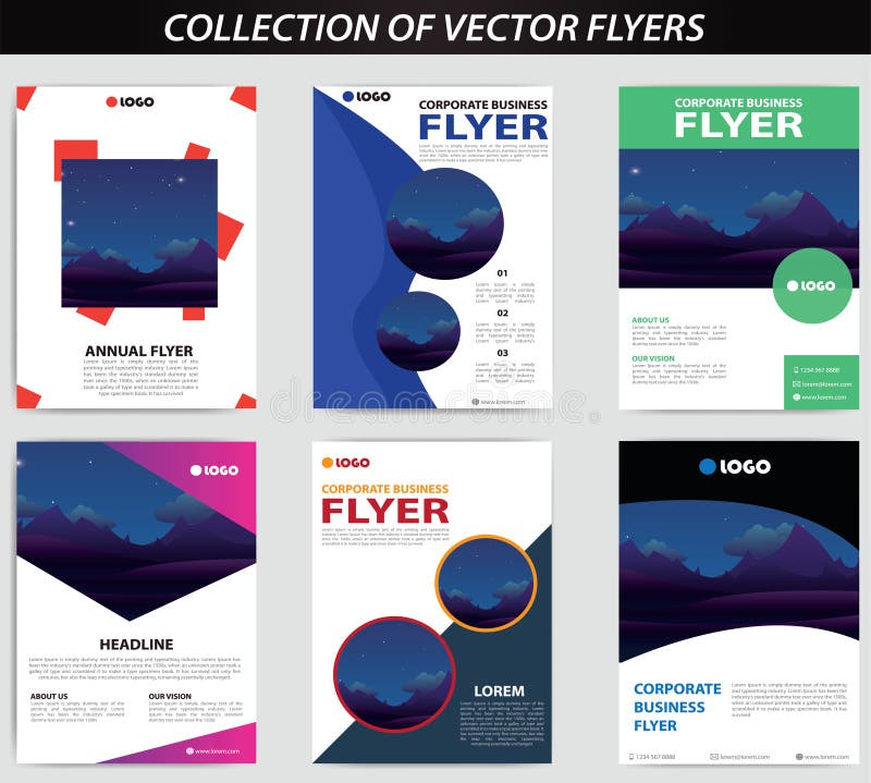 Collection of Flyers, Mega Pack Brochure Design Template Stock Vector ...