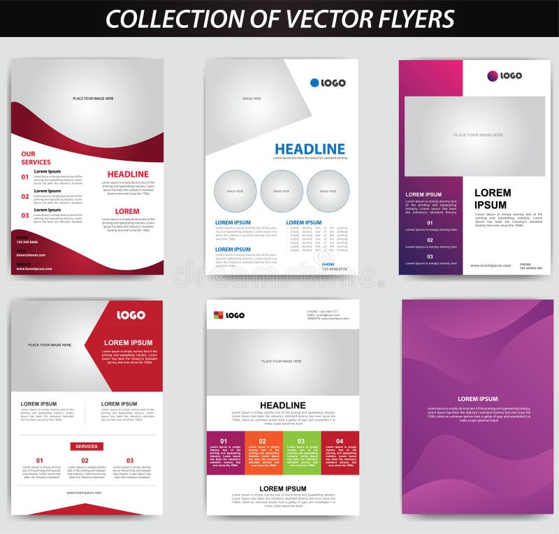 Collection of Flyers, Mega Pack Brochure Design Template Stock Vector ...