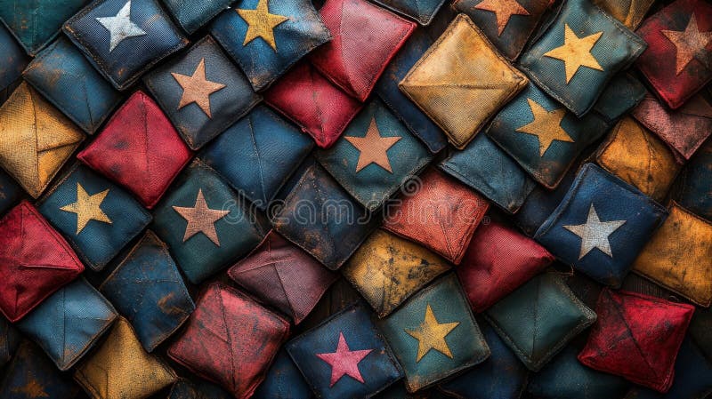 Collection of Folded American Flags with Star Patterns Stock ...