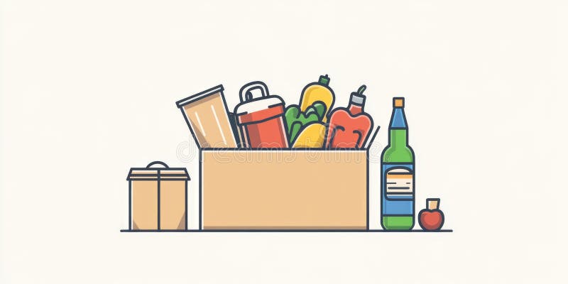Grocery Box stock photo. Image of variety, home, convenience - 363698036