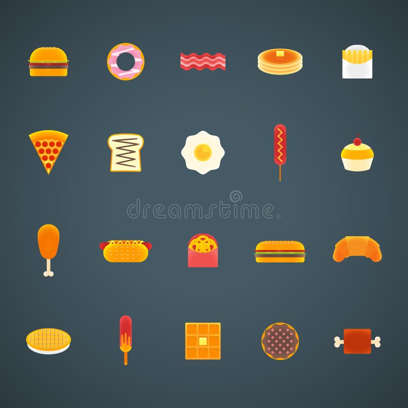 Collection of Food. Vector Illustration Decorative Design Stock Vector ...