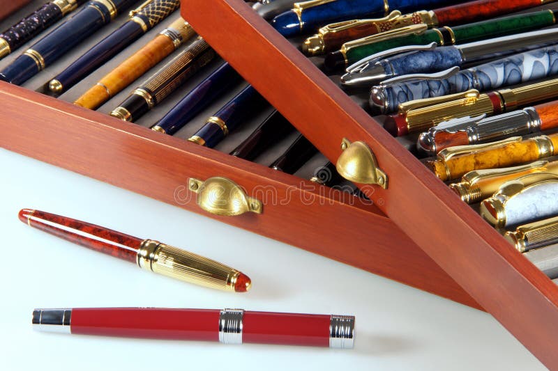 Collection of Fountain Pens Stock Photo - Image of collection, class ...