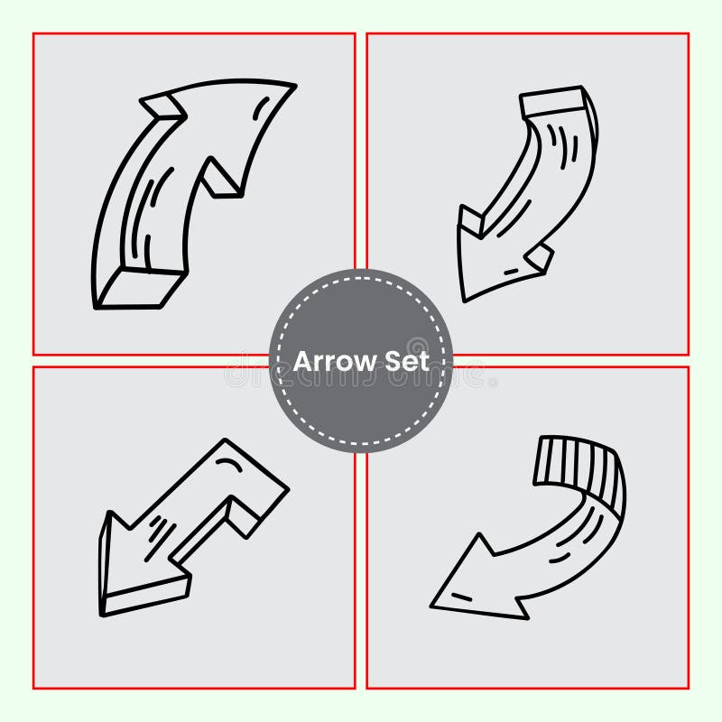 Arrow set stock vector. Illustration of document, number - 367372113