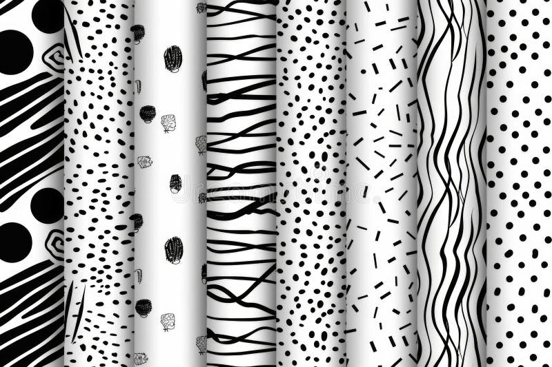 A Collection of Four Black and White Pattern Designs. Suitable for ...