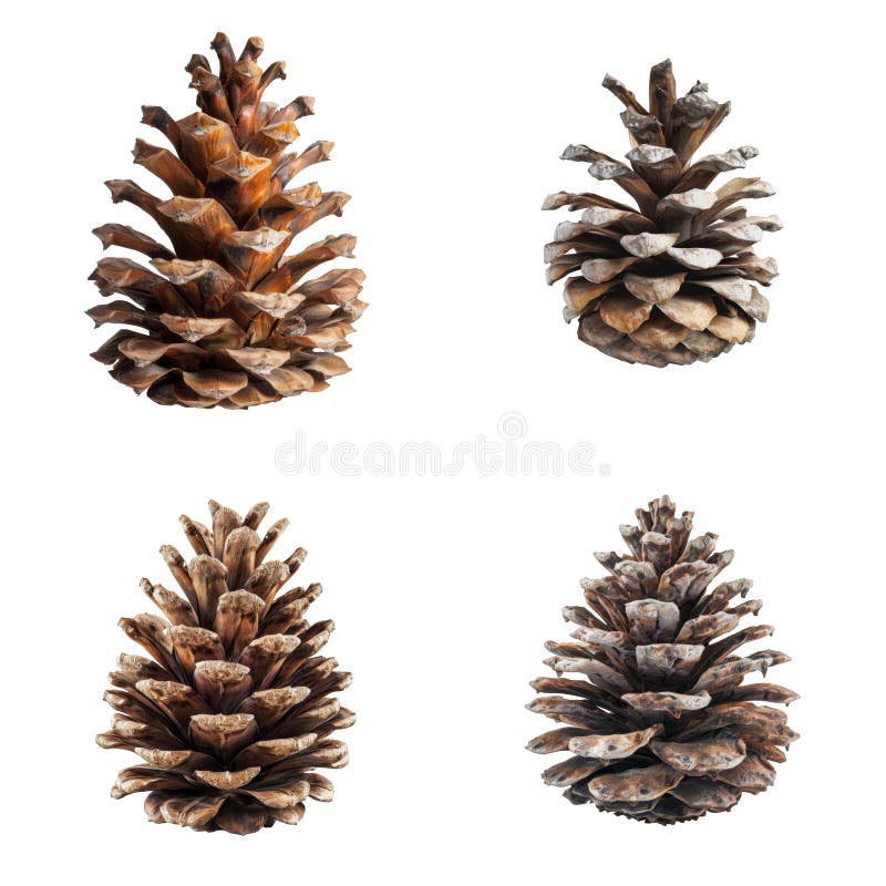 A Collection of Four Different Sized Pine Cones Stock Illustration ...