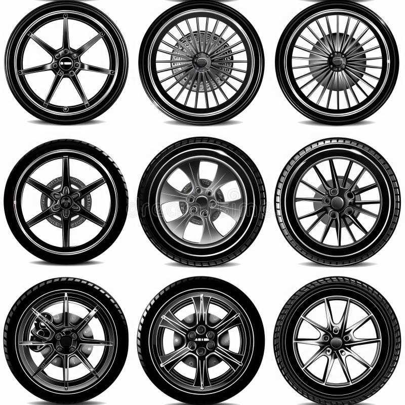 A Collection of Four Different Types of Wheels. Suitable for Various ...