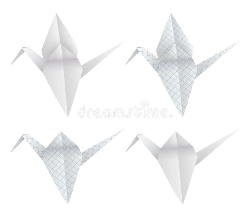 Set of Origami Birds, Vector Sketch Stock Vector - Illustration of ...
