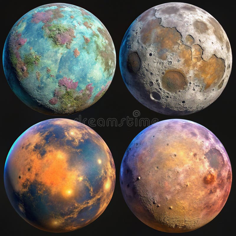 Collection of Four Planets stock vector. Illustration of universe ...