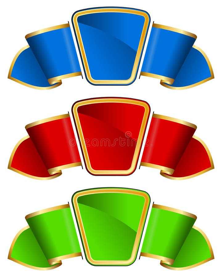 Collection Frame with Ribbon in 3 Color Stock Vector - Illustration of ...