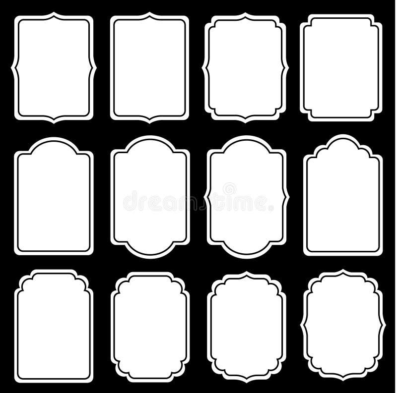 Outline Frames, Emblems Mono Line Graphic Vector Stock Vector ...