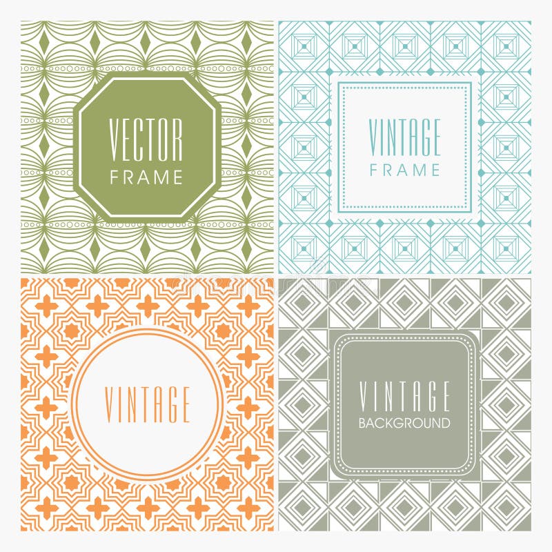 Collection of Frames with Seamless Pattern. Stock Illustration ...