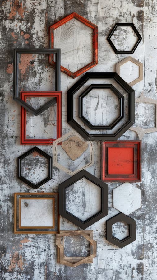 A Collection of Frames in Various Geometric Shapes Circles Squares ...