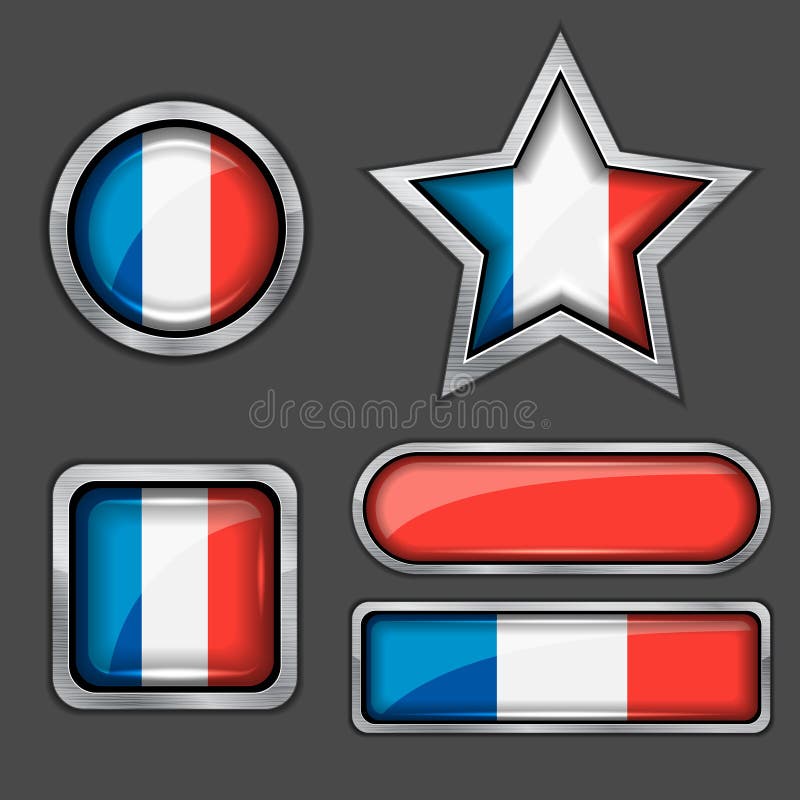 Collection Of France Flag Icons Stock Vector - Illustration of culture ...
