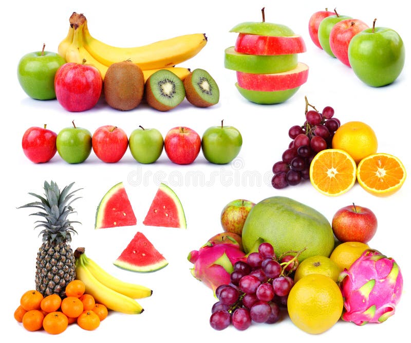 Tropical Fresh Fruit Collage Stock Photo - Image of fruits, slice: 30050684