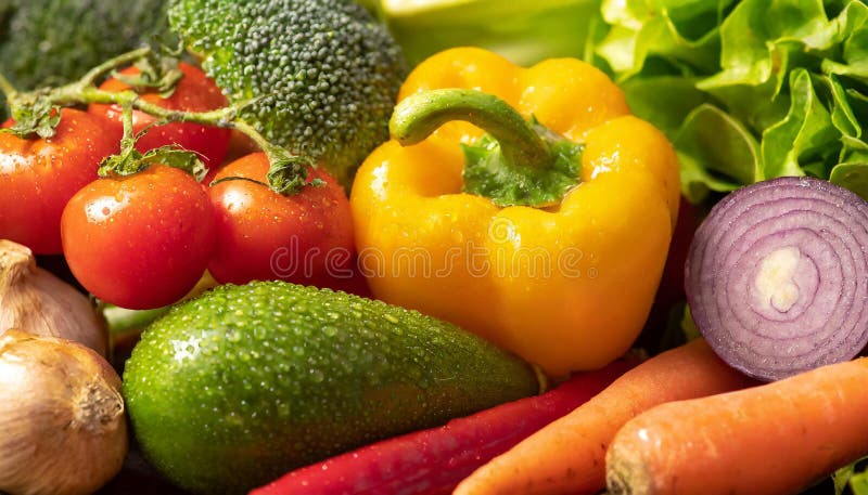 Collection of Fresh Vegetables on White Background. Stock Illustration ...