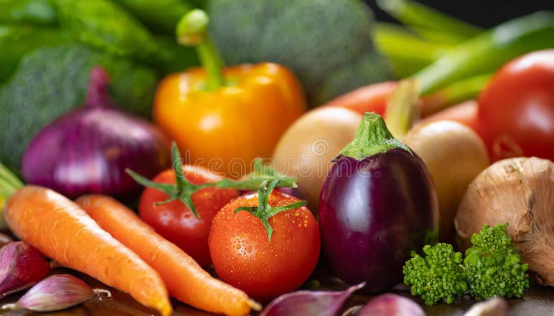 Collection of Fresh Vegetables on White Background. Stock Illustration ...