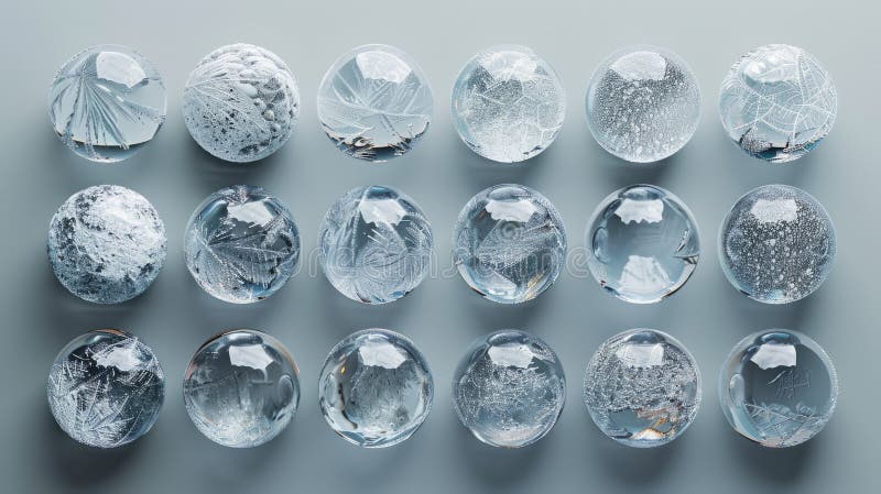 A Collection of Frozen Ice Spheres Stock Photo - Image of nature, water ...