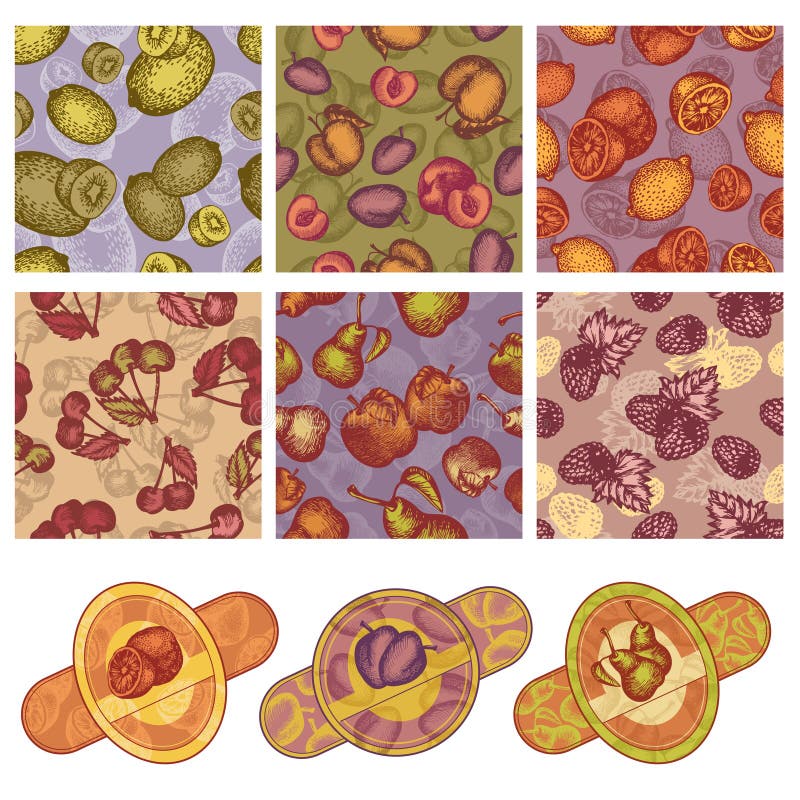 Collection of Fruit Design Elements Stock Vector - Illustration of ...