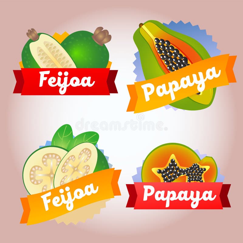 Papaya juice label sticker stock vector. Illustration of series - 119970820