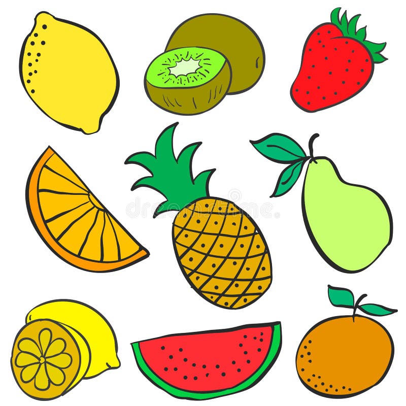Collection of Fruit Various Doodles Stock Vector - Illustration of ... Collection of Fruit Various Doodles Stock Vector - Illustration of ...