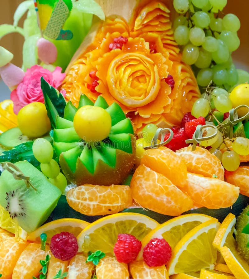 Collection of Fruits Beautifully Decorated in the Basket Stock Image ...