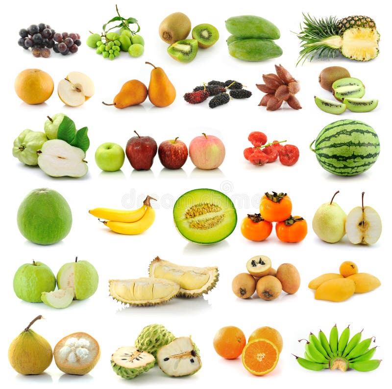Collection of Fruits and Vegetables Stock Image - Image of fruit ...