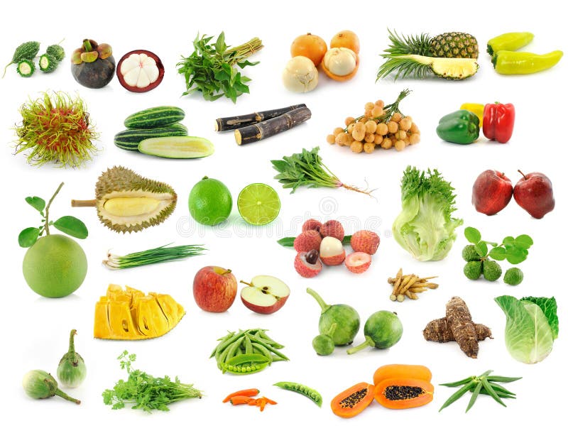 Collection of Fruits and Vegetables Stock Image - Image of fruit ...