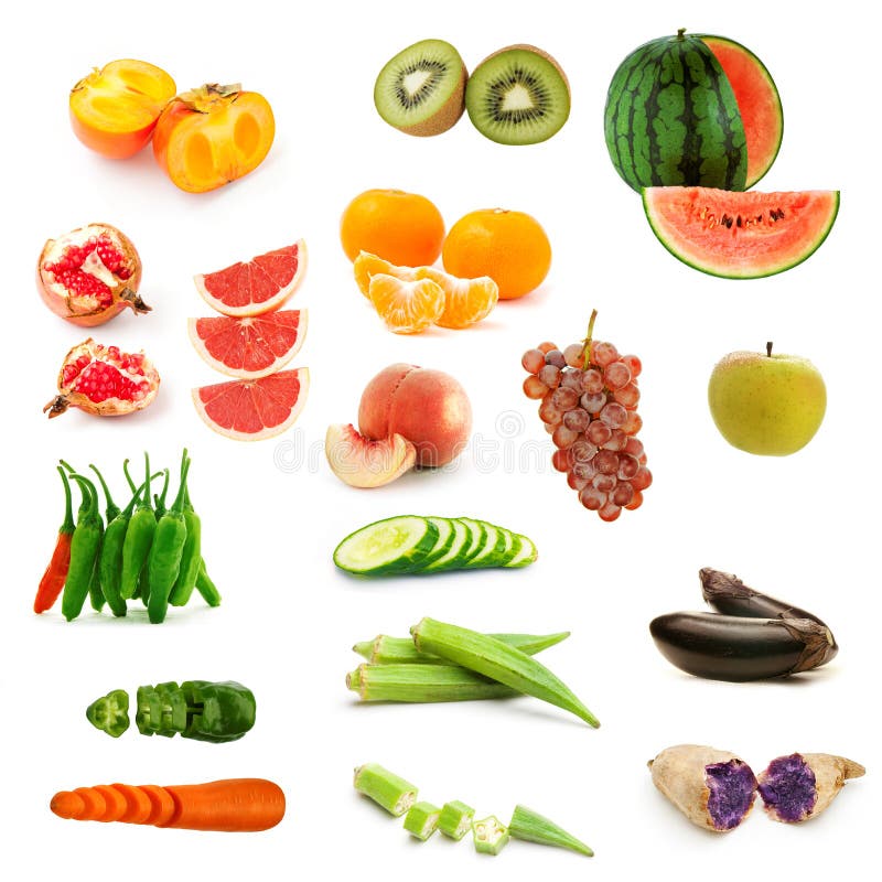 Collection of Fruits and Vegetables Stock Image - Image of persimmon ...