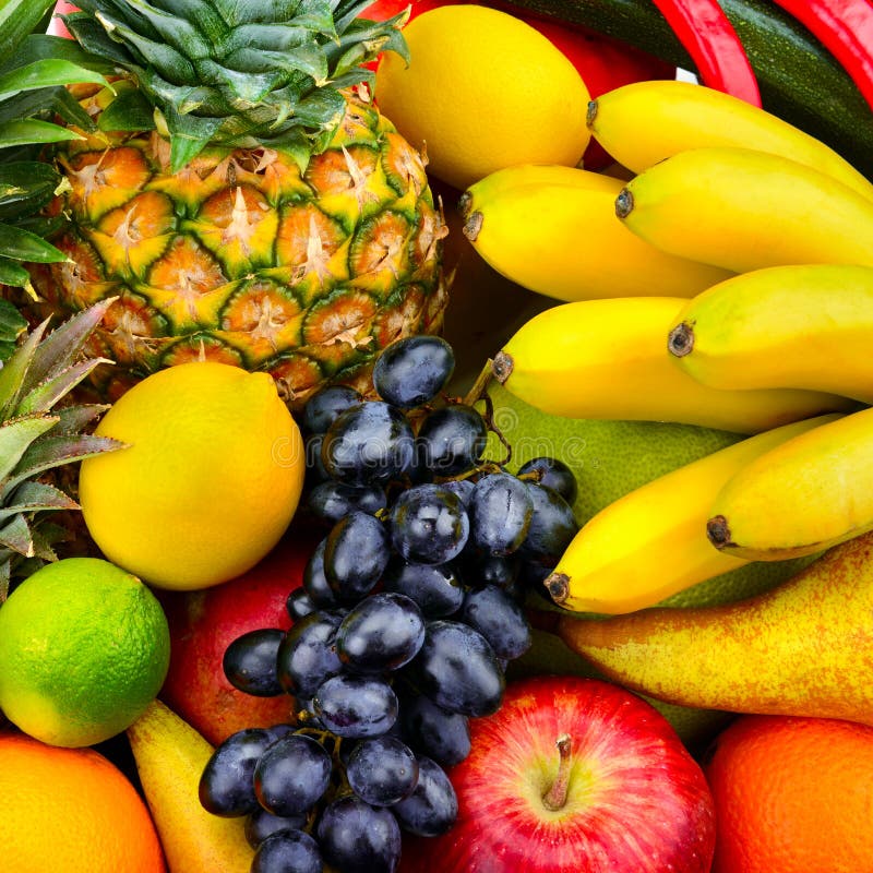 Collection Fruits and Vegetables Stock Photo - Image of kiwi, banana ...