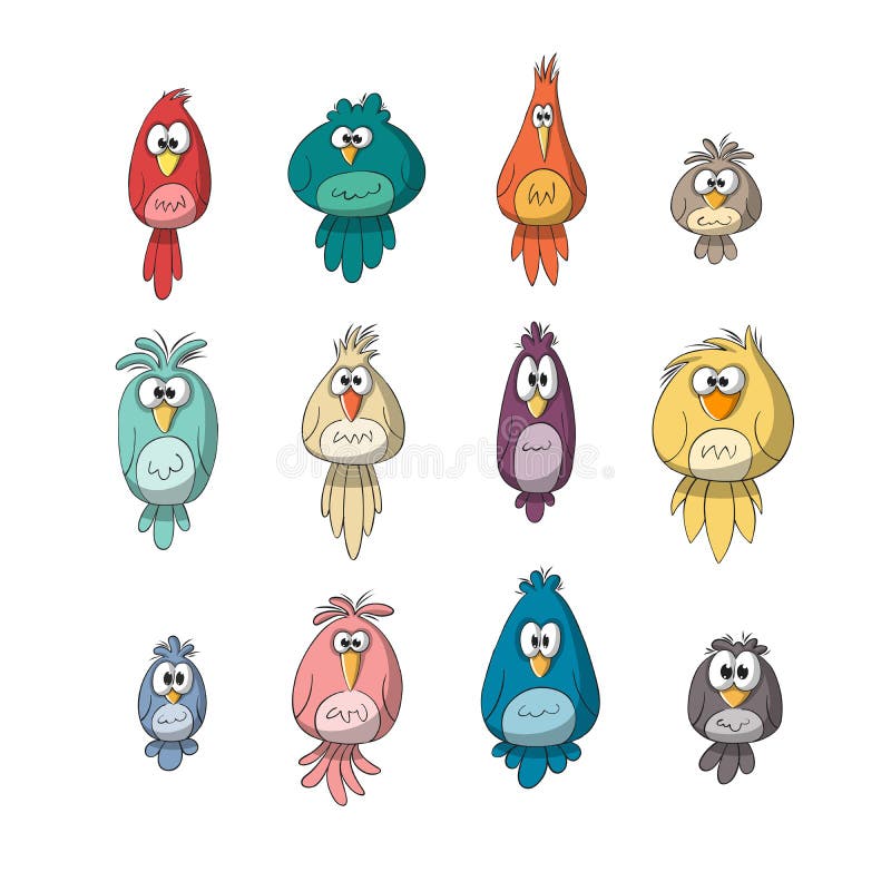 Collection of Funny Birds stock vector. Illustration of animal - 137735912