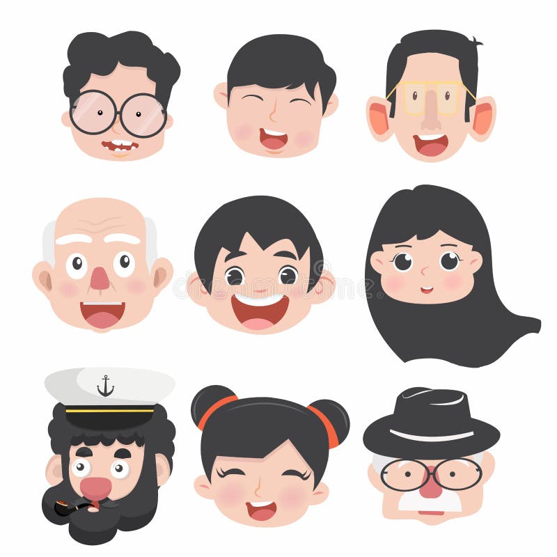 Collection of Funny Cartoon Avatars Stock Vector - Illustration of ...