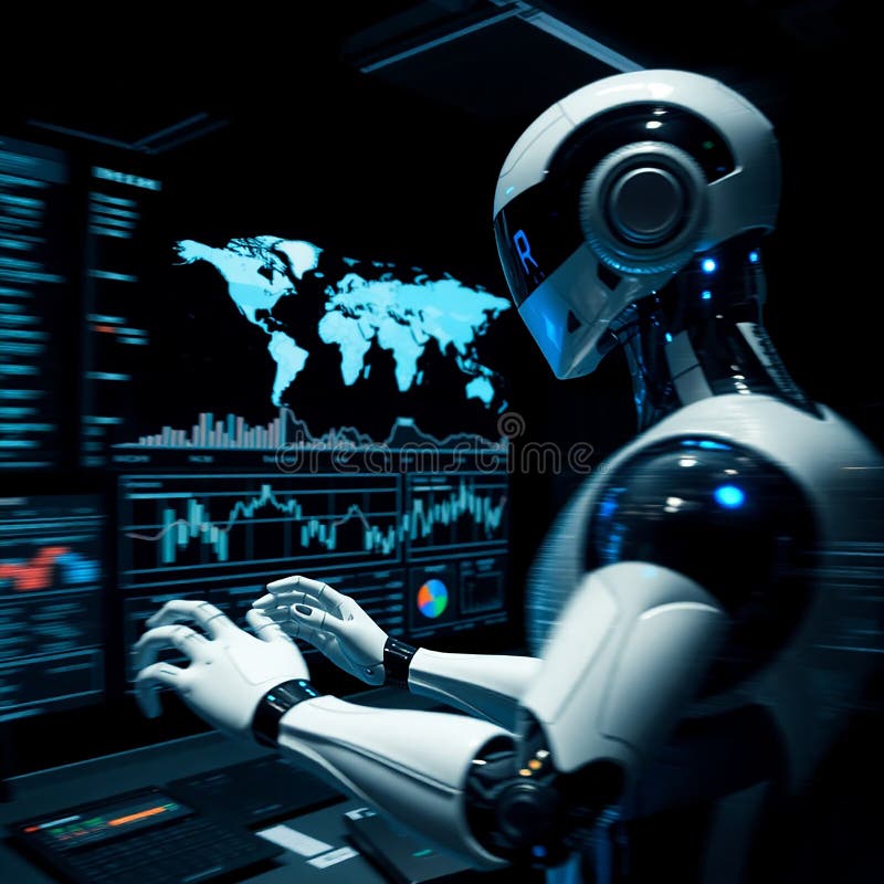 AI-Powered Robots in Cyber Operations Stock Illustration - Illustration ...