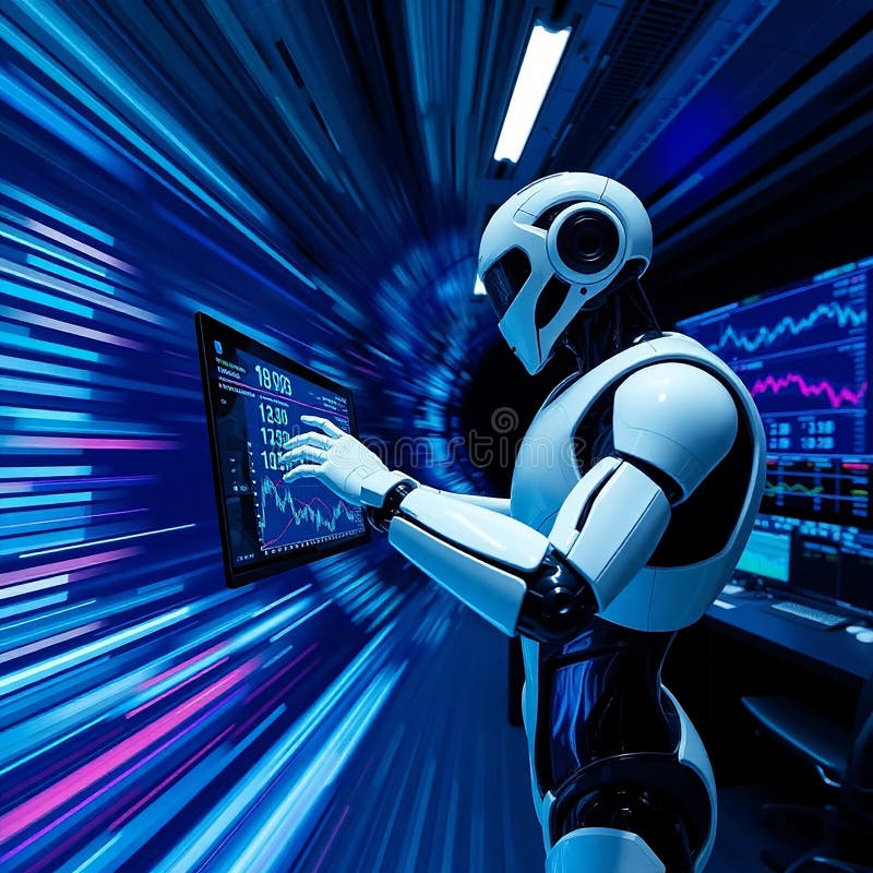 AI-Powered Robots in Cyber Operations Stock Illustration - Illustration ...