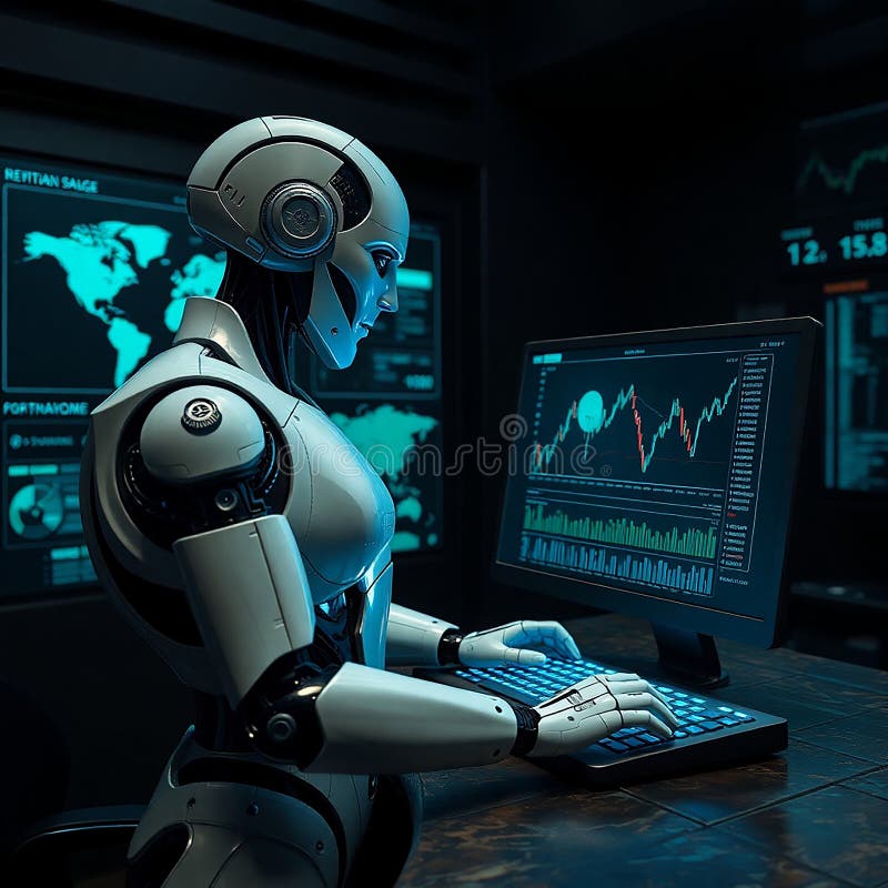 AI-Powered Robots in Cyber Operations Stock Illustration - Illustration ...