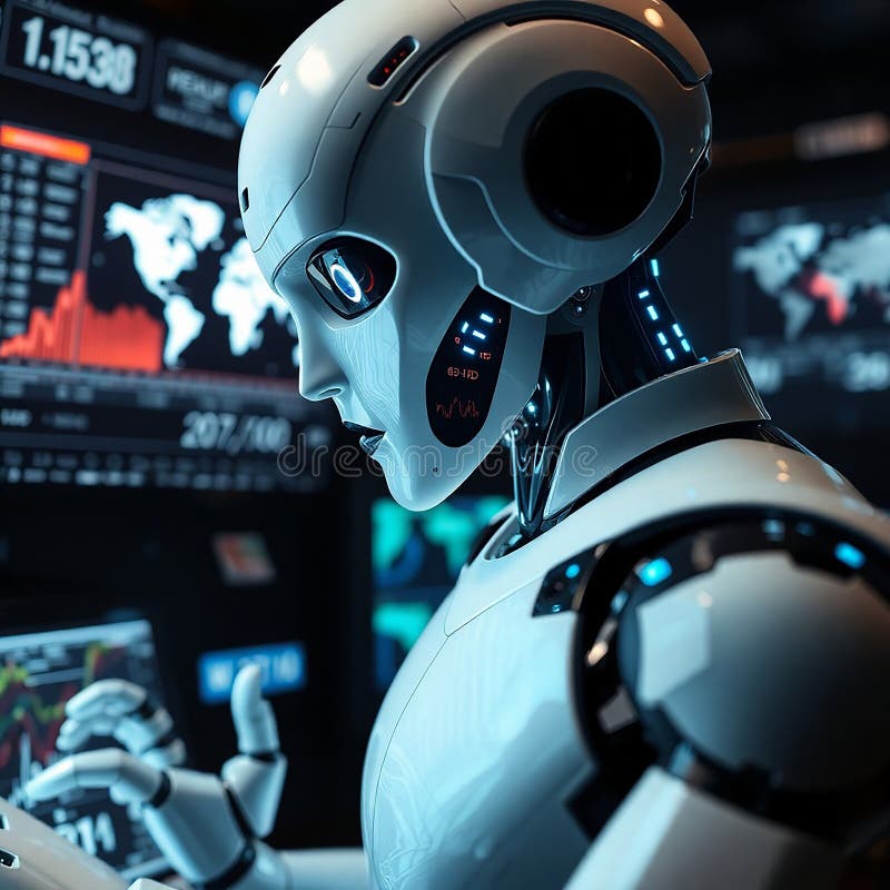 AI-Powered Robots in Cyber Operations Stock Photo - Image of darkness ...