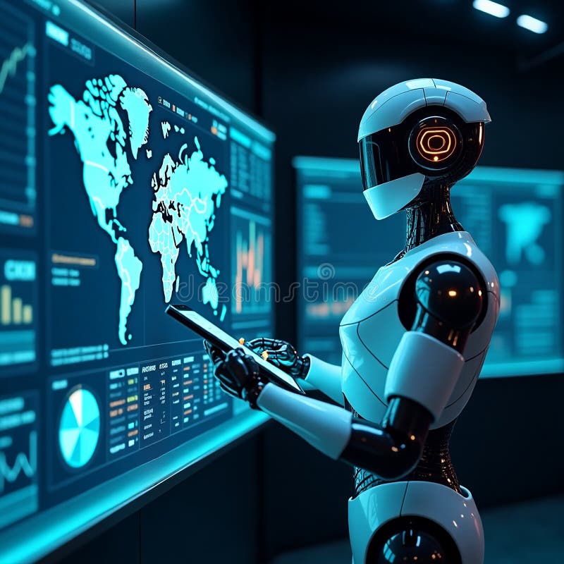 AI-Powered Robots in Cyber Operations Stock Image - Image of anime ...