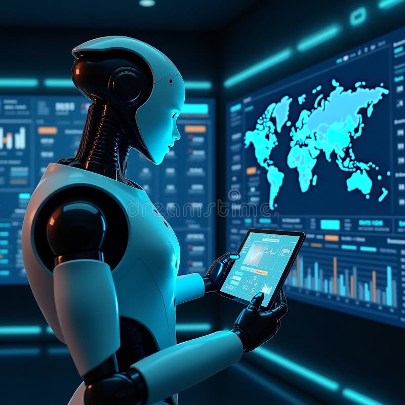 AI-Powered Robots in Cyber Operations Stock Photo - Image of ...
