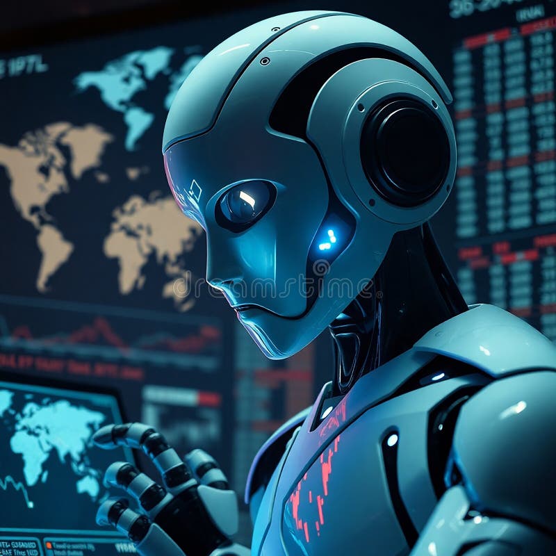 AI-Powered Robots in Cyber Operations Stock Photo - Image of light ...