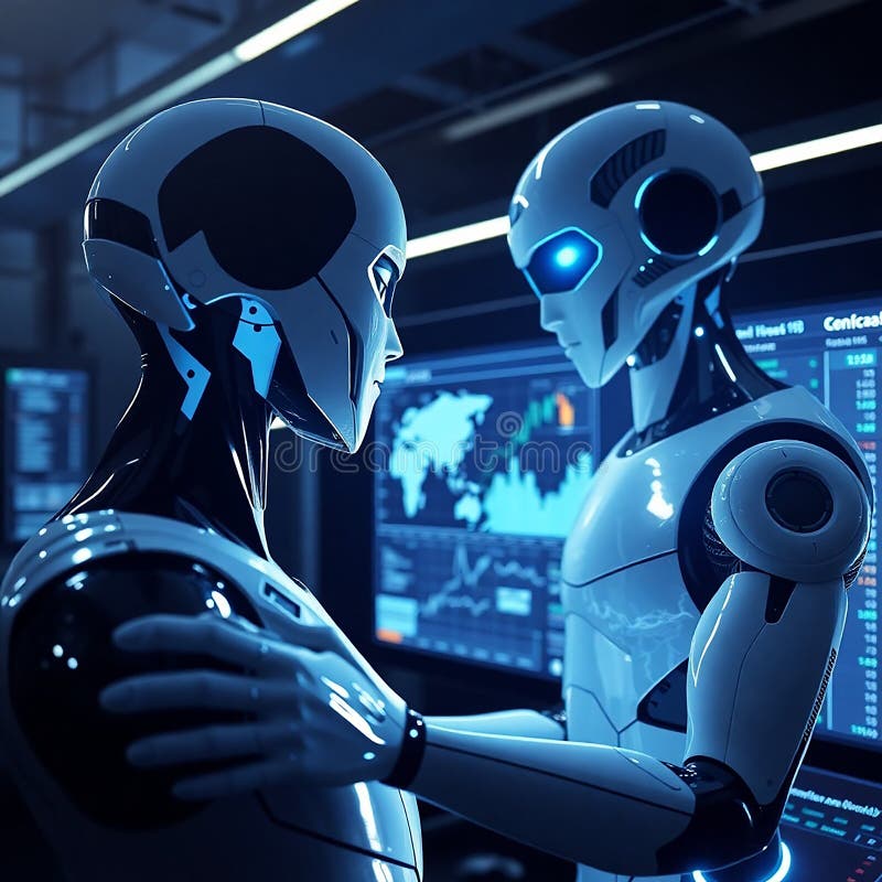 AI-Powered Robots in Cyber Operations Stock Photo - Image of machines ...